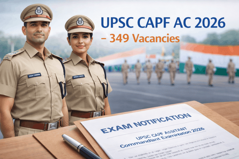 UPSC CAPF AC 2026 Notification, Eligibility, Exam Date, Apply Online