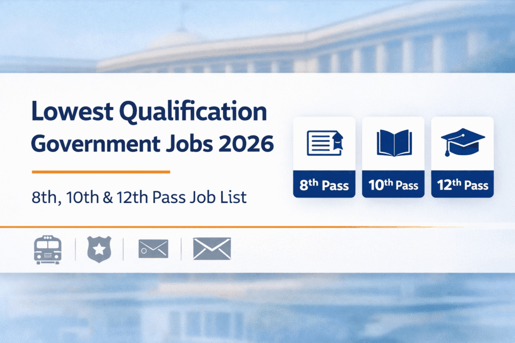 Lowest Qualification Government Jobs 2026 – 8th, 10th & 12th Pass Job List